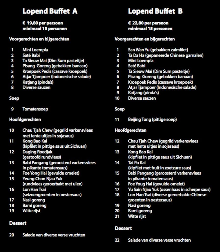 Lopend buffet - De Chinese Muur